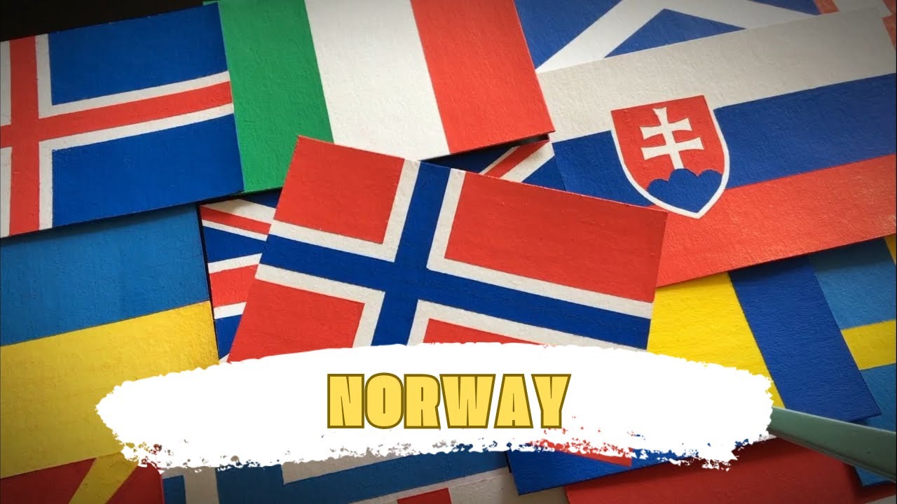 Drawing NORWAY 🇧🇻 Flag with POSCA Markers #flagdrawing #norway #posca #flags
