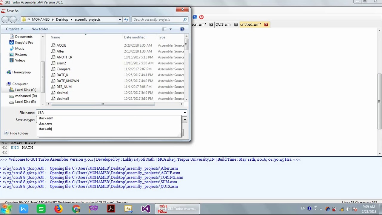 Assembly Tutorial : How to Reverse Words using the Stack + Full Source Code
