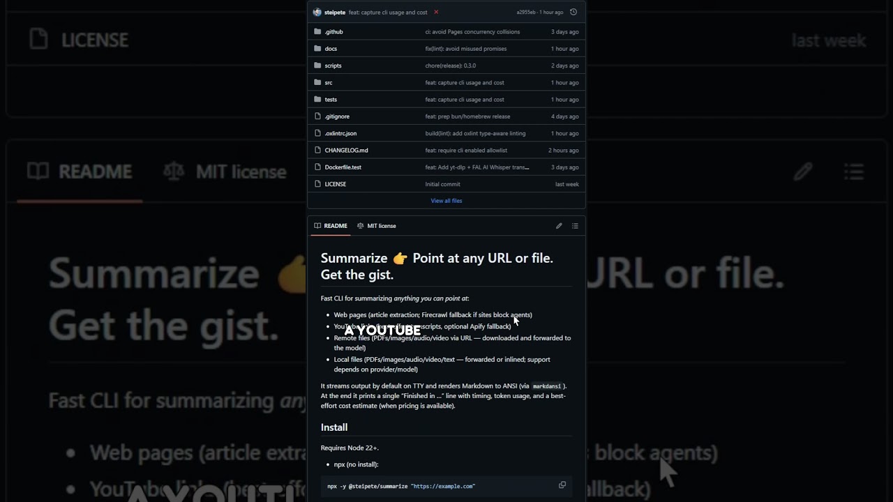 Summarize: a fast CLI that gives you the gist of any URL or file  #github