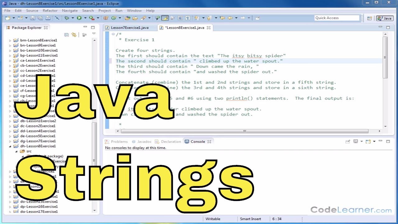 Learn Java - Exercise 08x - Strings Concatenation in Java