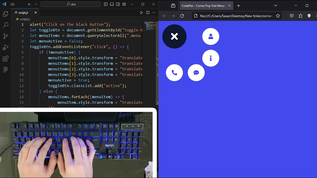 Mastering Corner Pop-Out Menus: HTML CSS JavaScript Tutorial
