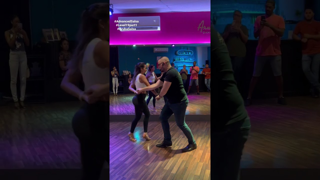 Here's an advanced salsa combination. Level 19 part 1. #ArubaSalsa #ReggieandMelitza
