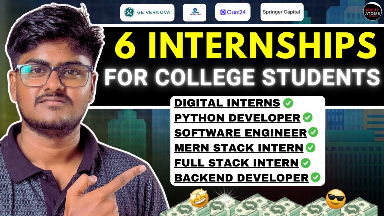 6 Internship Opportunities for Students | Python | Backend | Full Stack | Apply Fast | College