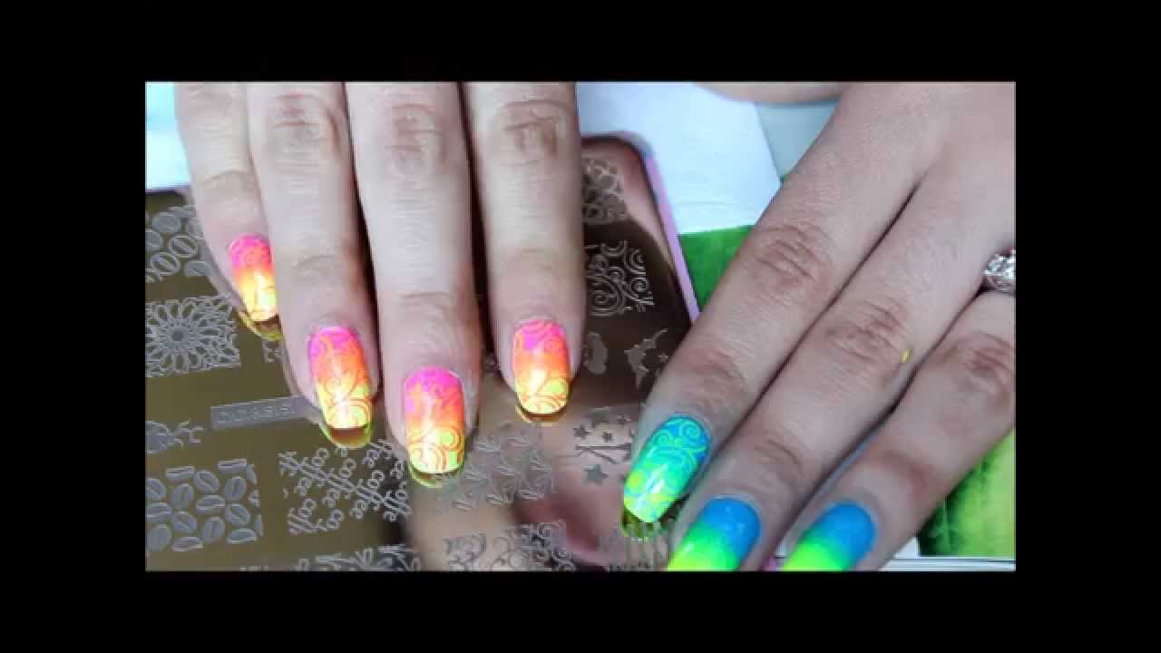 Stamping: blue and green how to gradient stamp