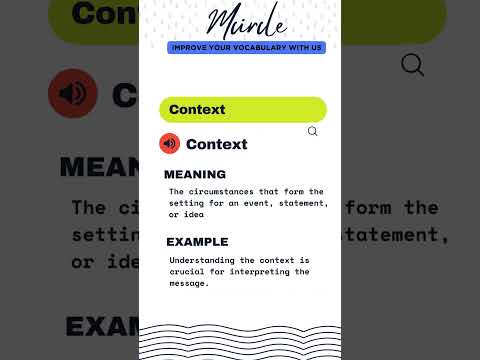 Meaning of Word CONTEXT #shortvideo #english #learning