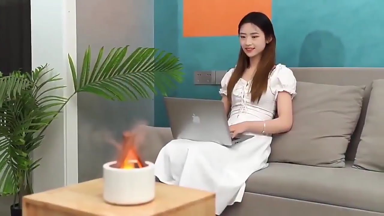 Flame Aroma Diffuser Bonfire Air Humidifier Ultrasonic Cool Mist Maker Fogger LED Essential