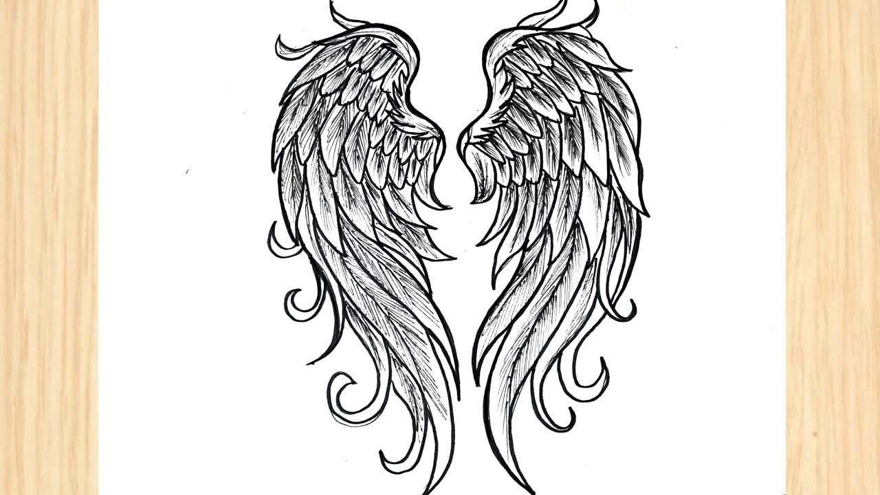 How to Draw Angel Wings Step by Step | Easy Wings Drawing for Beginners