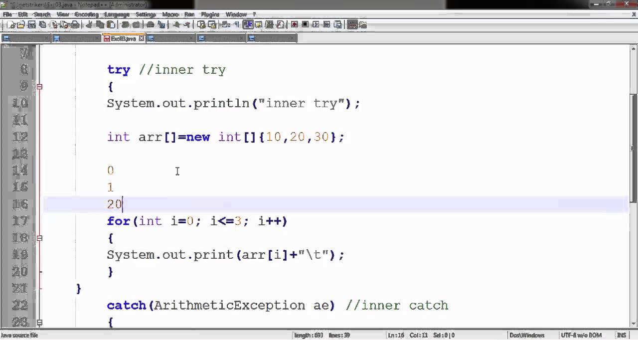 Java Programming Tutorial #25 -Using Nested try catch Block