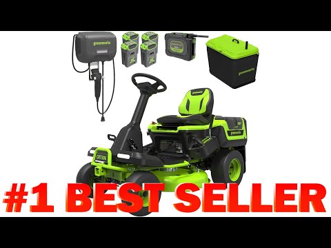 Greenworks 60V 30" Tractor+Rear Bagger+Bagging Blades 20.0Ah Batteries+Wall Charger - B0DT45D66F
