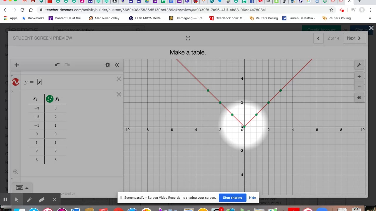 Absolute value graphing Desmos Activity #1