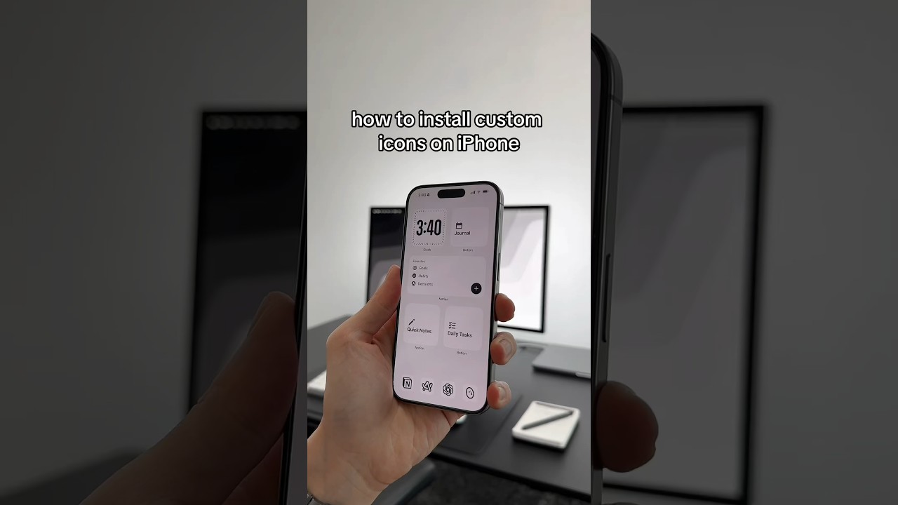 how to install custom icons on your iPhone or iPad. #productivity #minimalist #iphone #homescreen