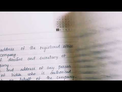 Memorandum Of Association - Meaning And Contents (Tamil)