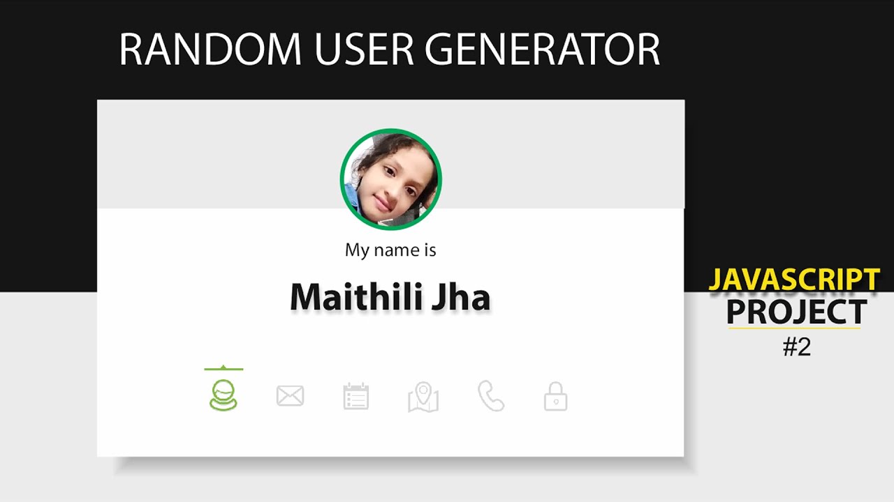 Build a Javascript Random User Generator / Random User Generator / JavaScript fetch api