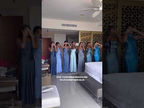 The prettiest ‘something blue’ bridesmaids we’ve seen #wedding #weddingshorts