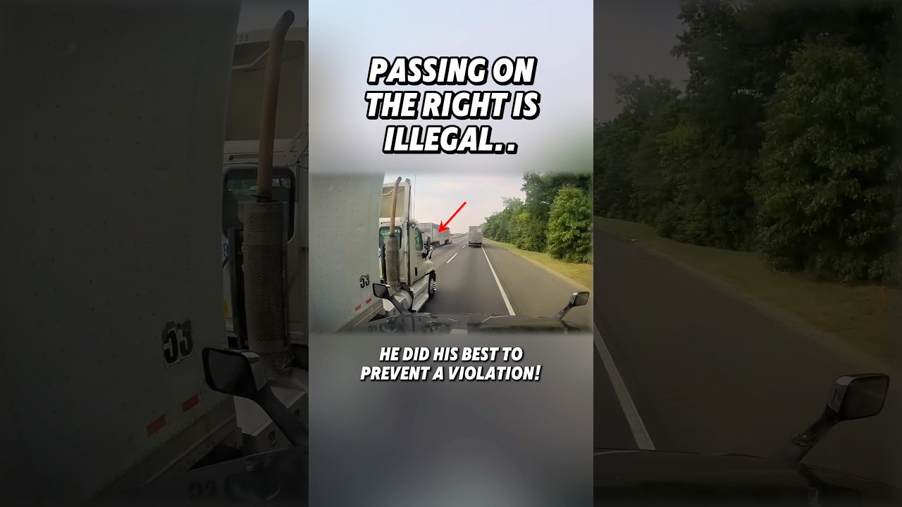 Passing on the right is illegal #trucking #truckdriver #dashcam