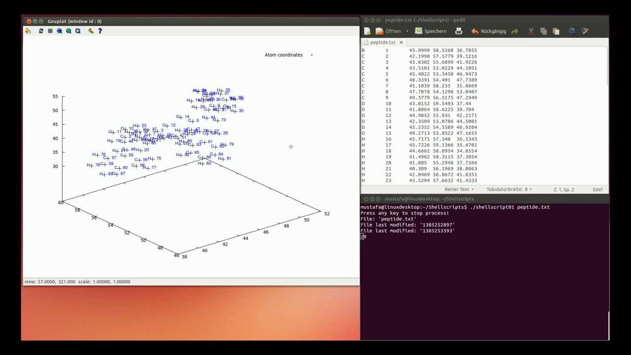 Shell Scripting auto graphing using gnuplot when file modified