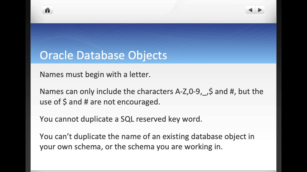 oracle sql naming conventions