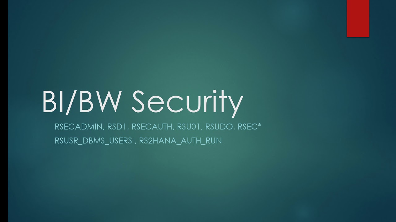 BW/BI Security