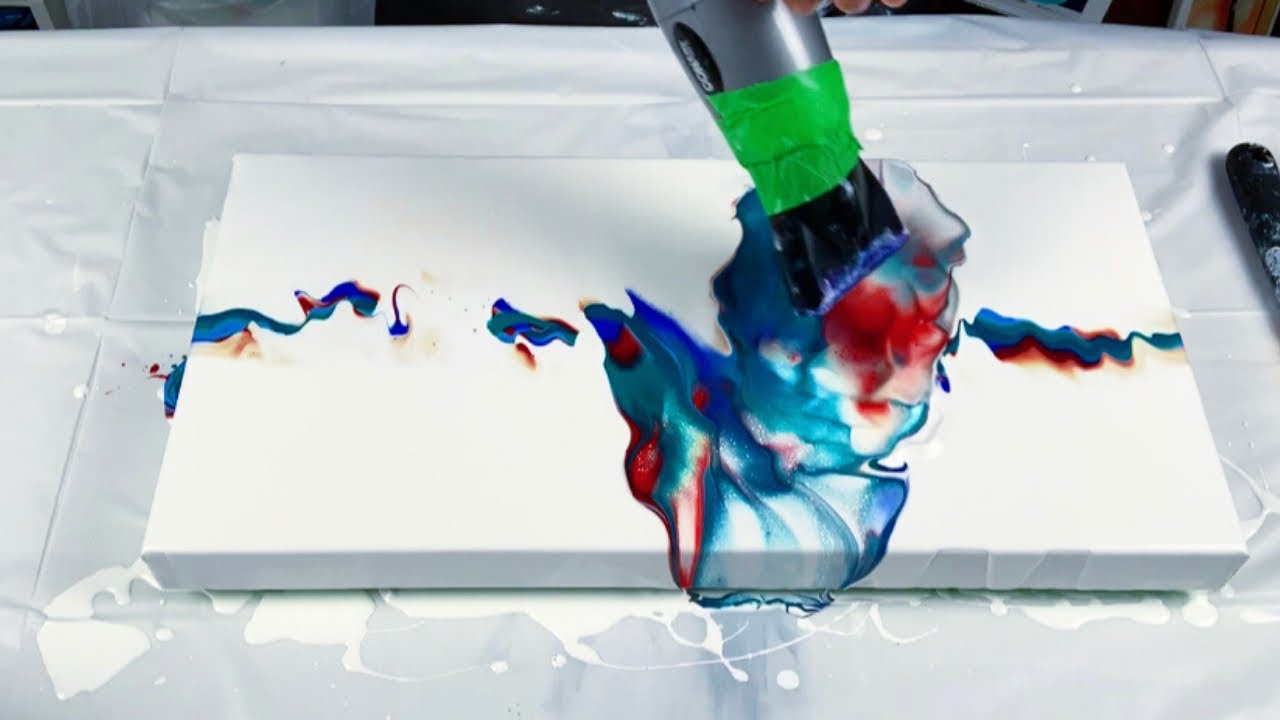 #144 - Dutch Pour using only primary elements | Acrylic Pouring | Fluid Artist