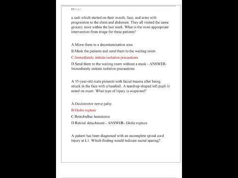 TNCC 9TH EDITION FINAL EXAM NEWEST ACTUAL EXAM COMPLETE ALL 110 QUESTIONS AND CORRECT DETAILED ANSWE