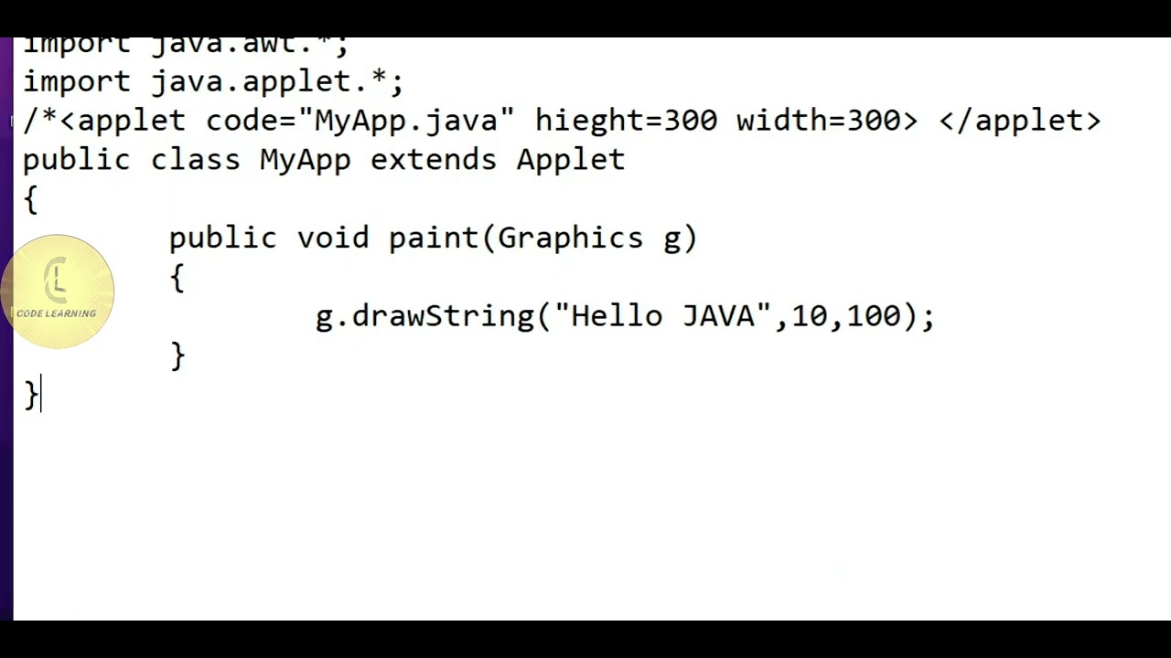 Java | Applet #2 'Making applet without HTML file' | CodeLearning
