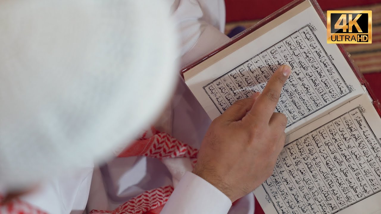 Sacred Moments: Muslim Man Reciting Holy Quran in Mosque | Ramadan Spiritual Reflections | 4K Video