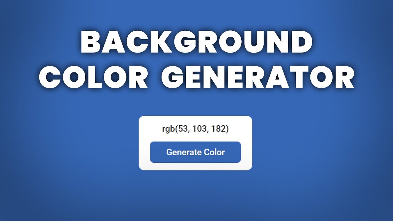 Random Background Color Generator Using HTML CSS & Javascript