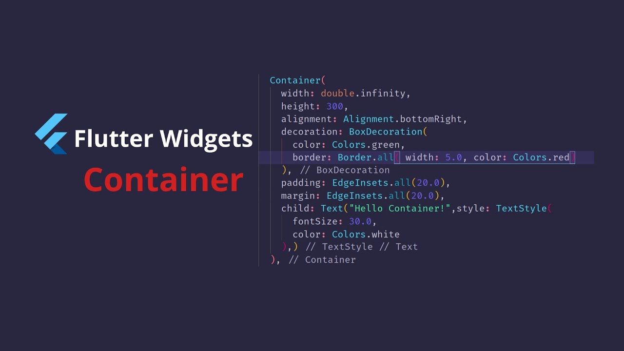 Flutter Tutorial For Beginners: Container Widget