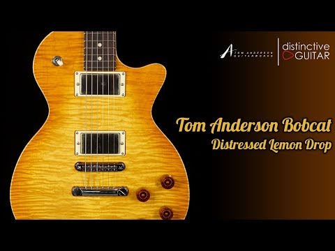 Tom Anderson Bobcat Lemon Drop In-Distress Custom Les Paul | Reverb