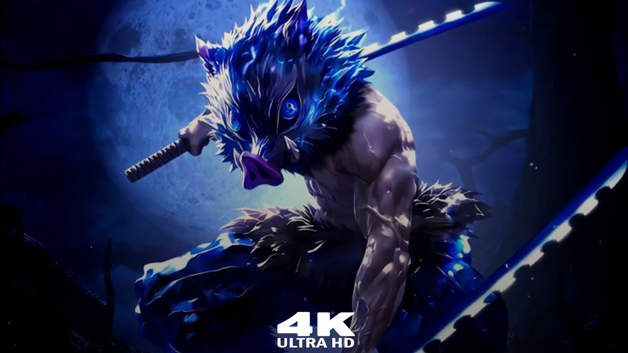 1 Hour loop 4k Inosuke Hashibira Blue Aura Live Wallpaper & Screensaver #anime #demonslayer