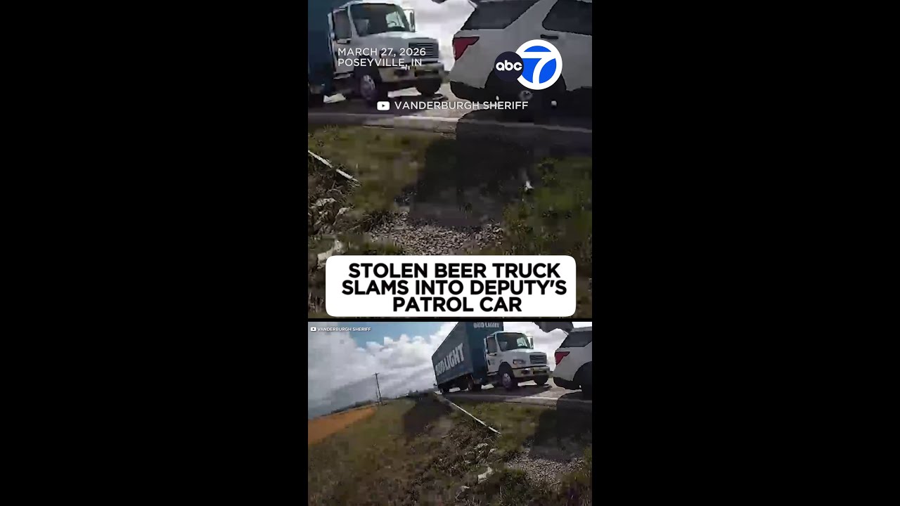 Stolen beer truck slams into deputy's car after chase
