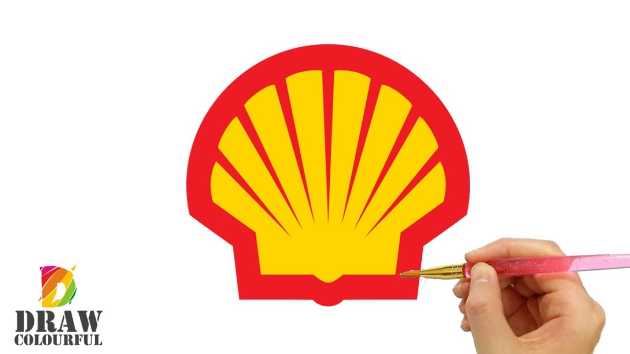 How to draw Shell logo step by step - drawing Creative logos