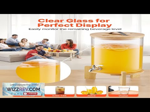 Drink Dispenser 2.2 Gal Beverage Dispenser for Parties Glass with Stand Review