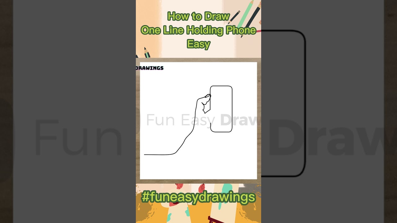 How to Draw One Line Holding Phone Easy - Fun Easy Drawings #FunEasyDrawings #funny #cartoon