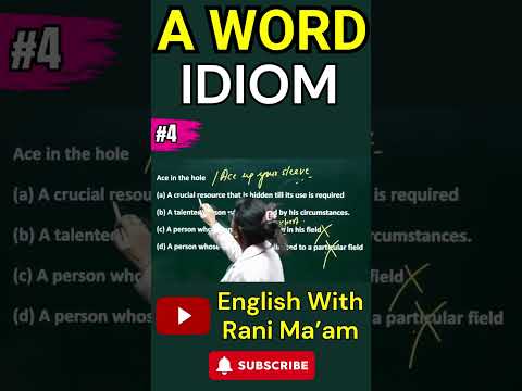 Ace in the hole || Idioms & Phrases || Vocabulary || English With Rani Ma'am
