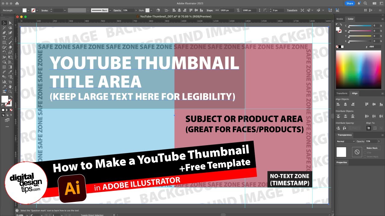 How to Make a YouTube Thumbnail in Illustrator (Free Template!)