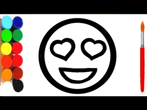Emoji😍Drawing, Painting And Coloring For Kids And Toddlers |draw emoji #emoji #emojis #drawing #art