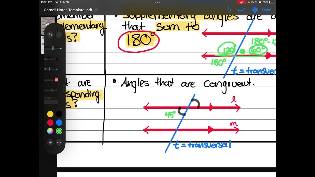 6-8 Notes: Angles, Lines, Transversals