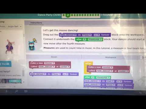 Code.org: Dance Party (2018) Level 2
