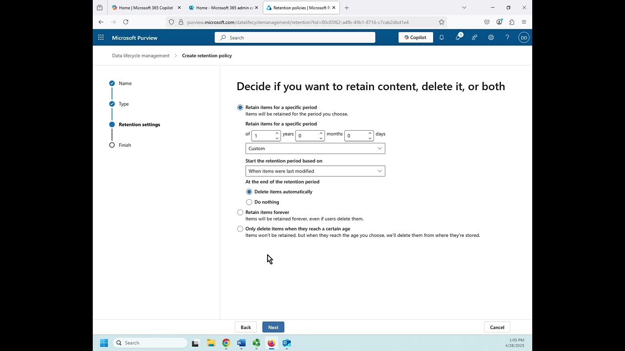 Retention policies in Microsoft 365