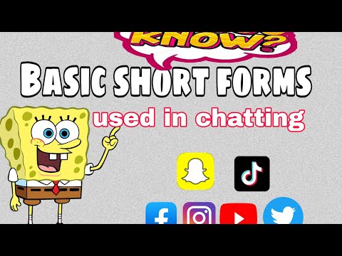 Basic Short forms used while chatting in social media