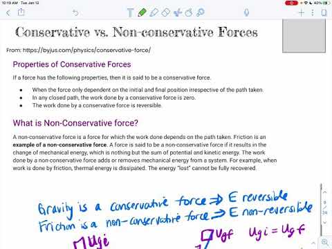 AP Physics S2 Week 2 C and NC forces
