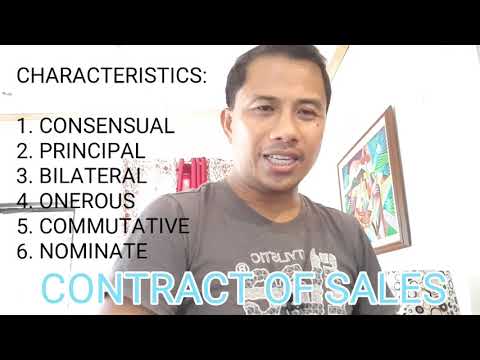 LAW ON SALES - DEFINITION, ELEMENTS & CHARACTERISTICS