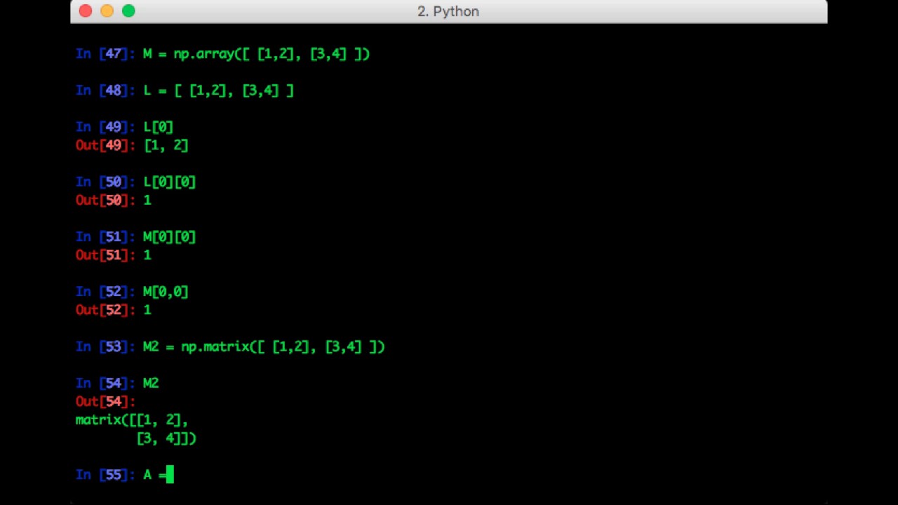 The Numpy Stack in Python - Lecture 6: Vectors And Matrices