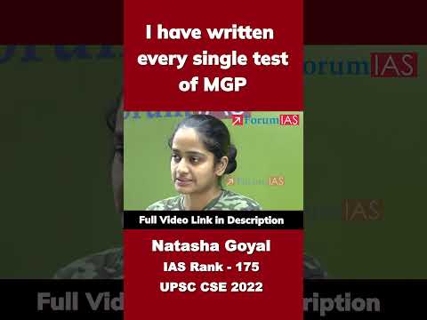 I have written every single test of MGP | Natasha Goyal | IAS Rank-175 | #shorts