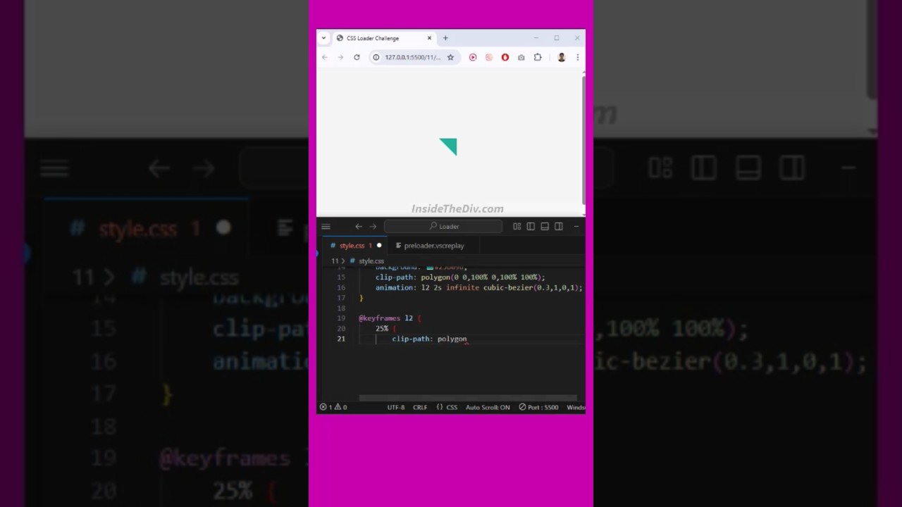 CSS Animation Tutorial | CSS Loader Challenge 20 #cssanimation #csstutorial #cssloader #shorts