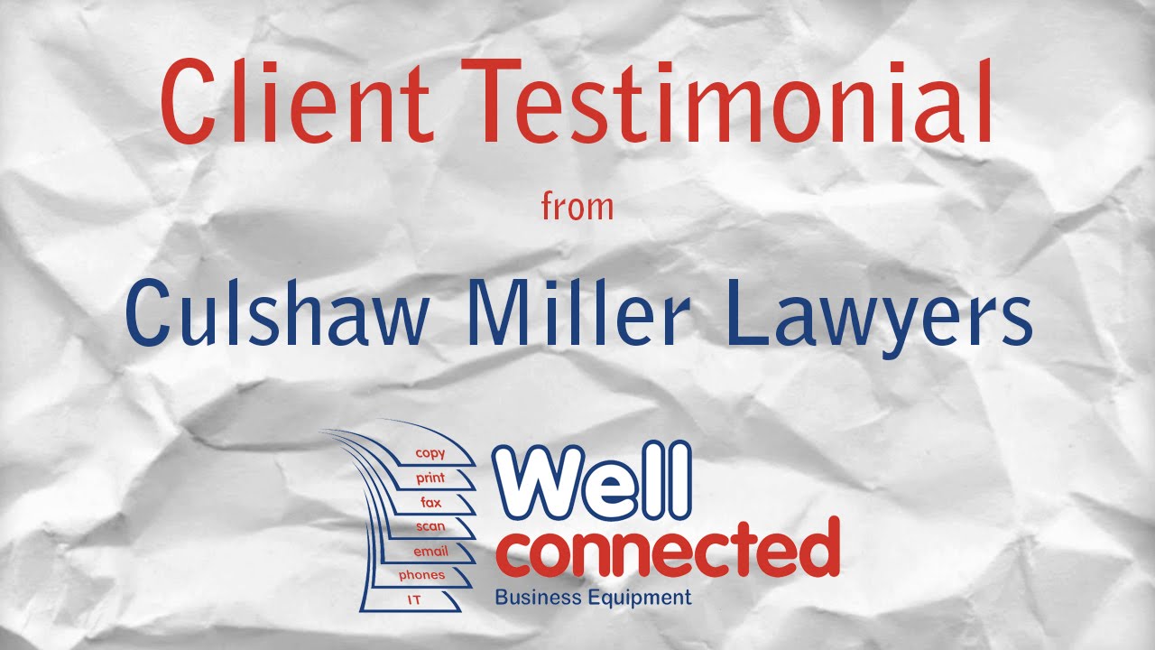 Culshaw Miller Lawyers Testimonial