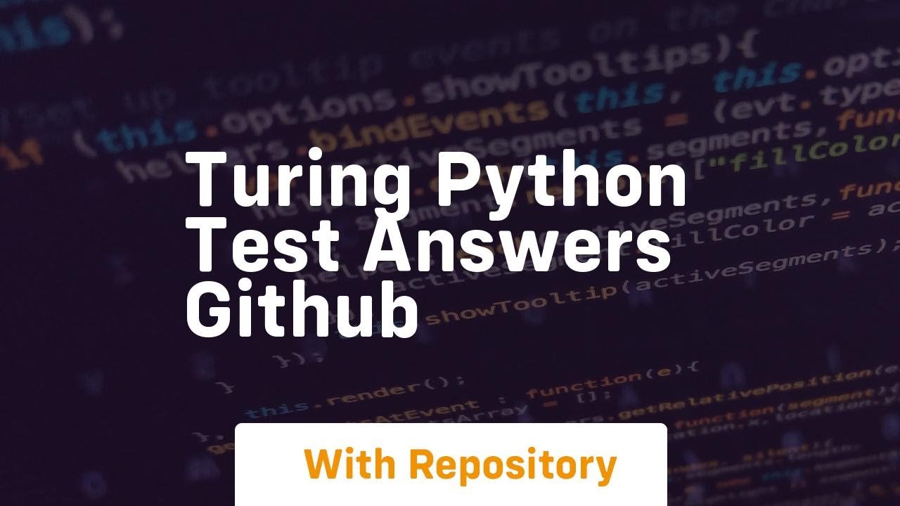 Turing python test answers github