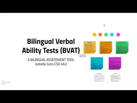 Bilingual Verbal Ability Tests (BVAT) Presentation