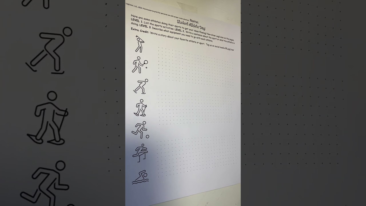 Check Out This #Student Athlete Day #Worksheet Featuring Dotted Grid #LegiLiner Stamp!
